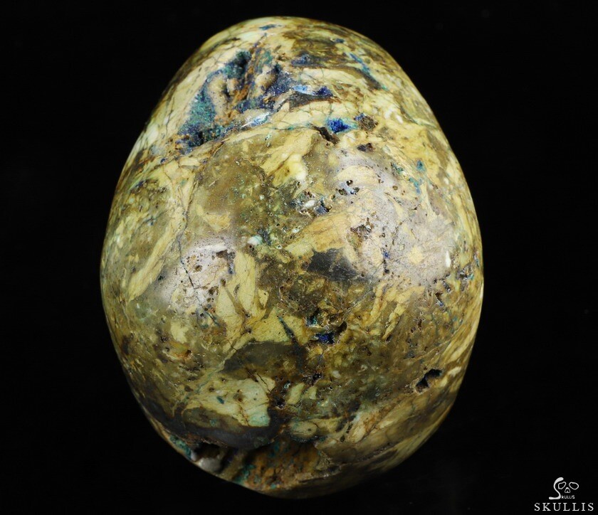 Gemstone 5.1" Azurite & malachite Carved Crystal Skull,Super Realistic ...