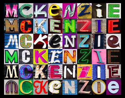 MCKENZIE Name Poster featuring photos of actual sign letters | eBay