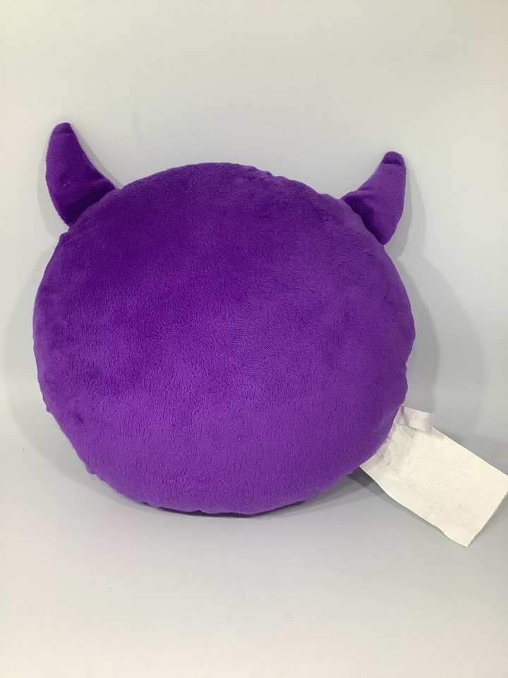 Emoji Pillow 13” Purple Devil Face Smiling With Horns | eBay