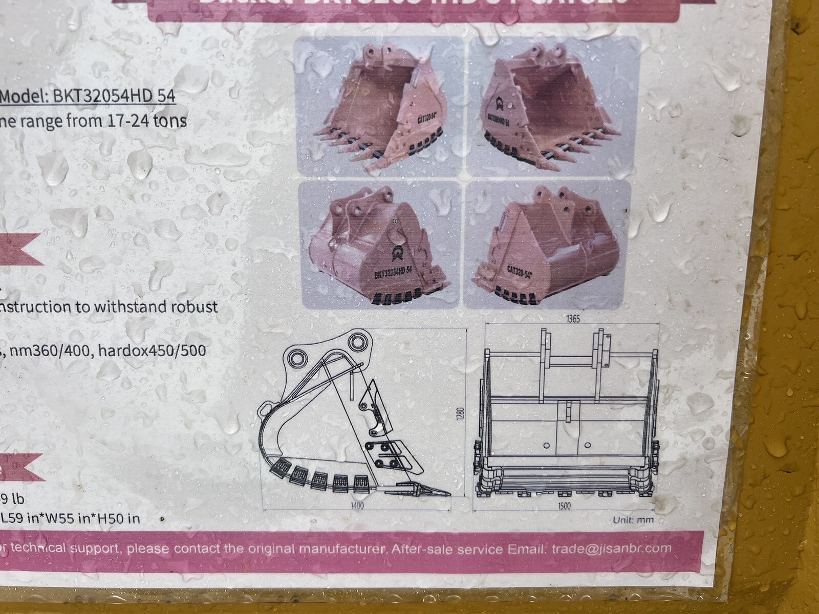 Cat 320 54 inch bucket 80 MM pin Excavator Jisan New Tooth | eBay