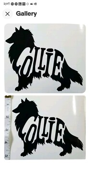 Collie Sticker Decal 4.5" x 5.5" Lassie collies dog puppy cutout die ...