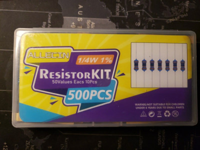 ALLECIN 50 Values 1/4W Resistors from 1 Ohm to 1M Ohm 1/4 Watt 1% ...