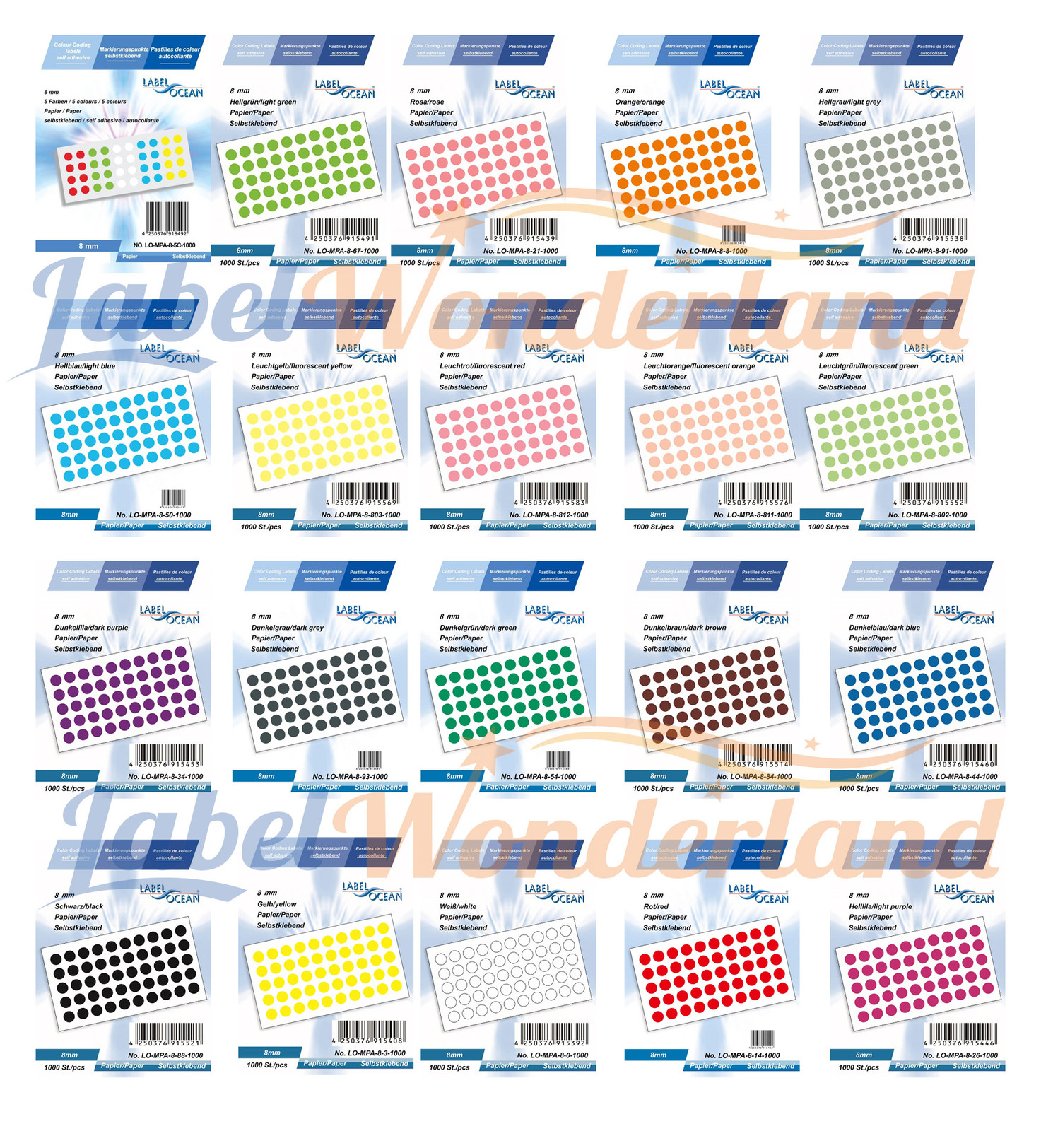 500 x Marking DOT STICKERS Round Spot Circles dots PAPER Labels 8 mm ...