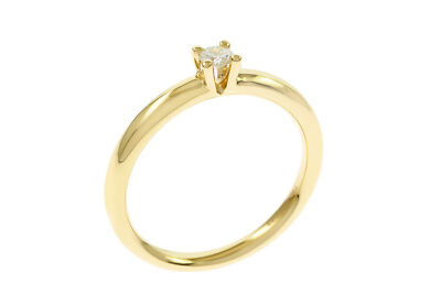 Solitaire Anneau 750 or Jaune Avec Diamant Taille de la Bague 55 Valeur ...