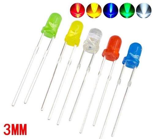 10x 3mm Blue Green Red Yellow White 3mm Led Light-Emitting Diodes | eBay UK