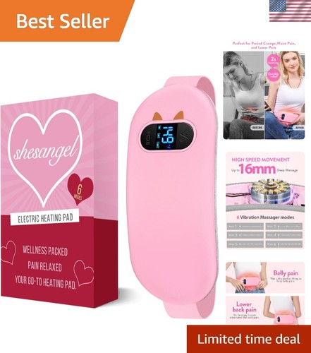 Cordless Heating Pad Pink FSA HSA Approved 6 Levels & Massage Fast ...