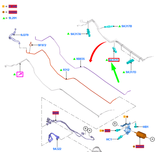 FORD GRAND C-MAX MK2 Fuel Line Clip 1782173 CV61-9B307-CA NEW GENUINE ...