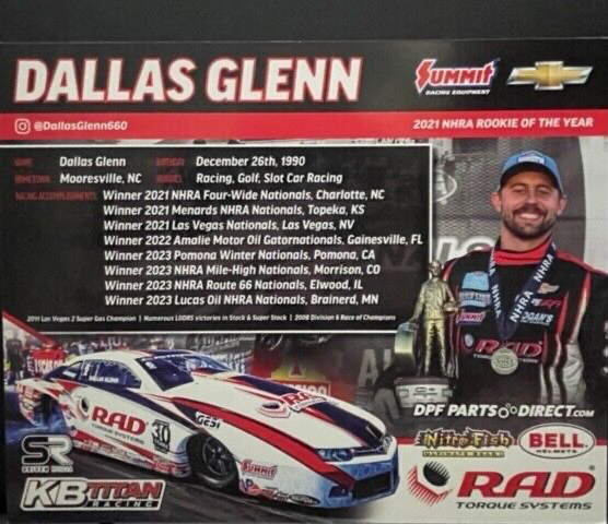 VRHTF NHRA COOL SUPER STAR DALLAS GLEN RAD TOOLS SUMMIT PRO STOCK HAND ...