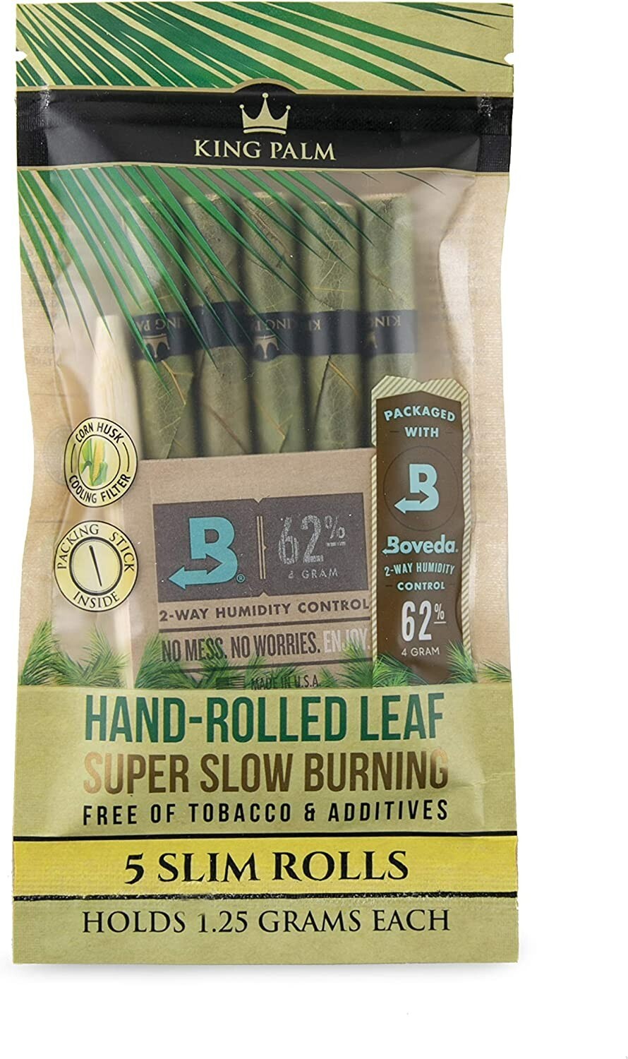 King Palm Slim Size Cones 2 Packs of 5 (10 Rolls Total) Pre-Rolled ...