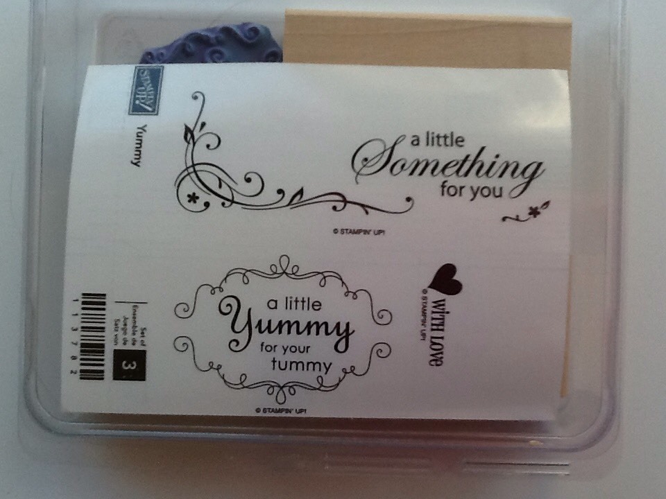 STAMPIN UP Retired "" Yummy "" Wood Mount Stamp Set | eBay