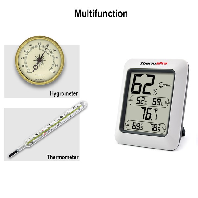 ThermoPro TP-50 Temperature and Humidity Monitor - White for sale ...