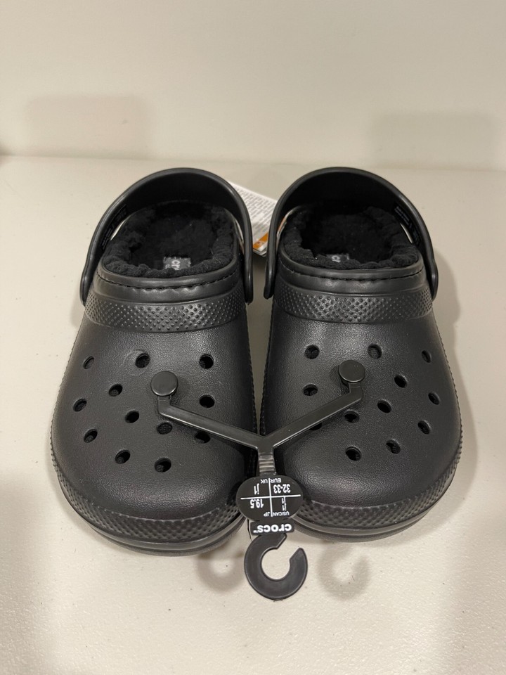 Crocs Kids Classic Lined Clog Unisex size J1 - EUR 32-33 | Black | eBay