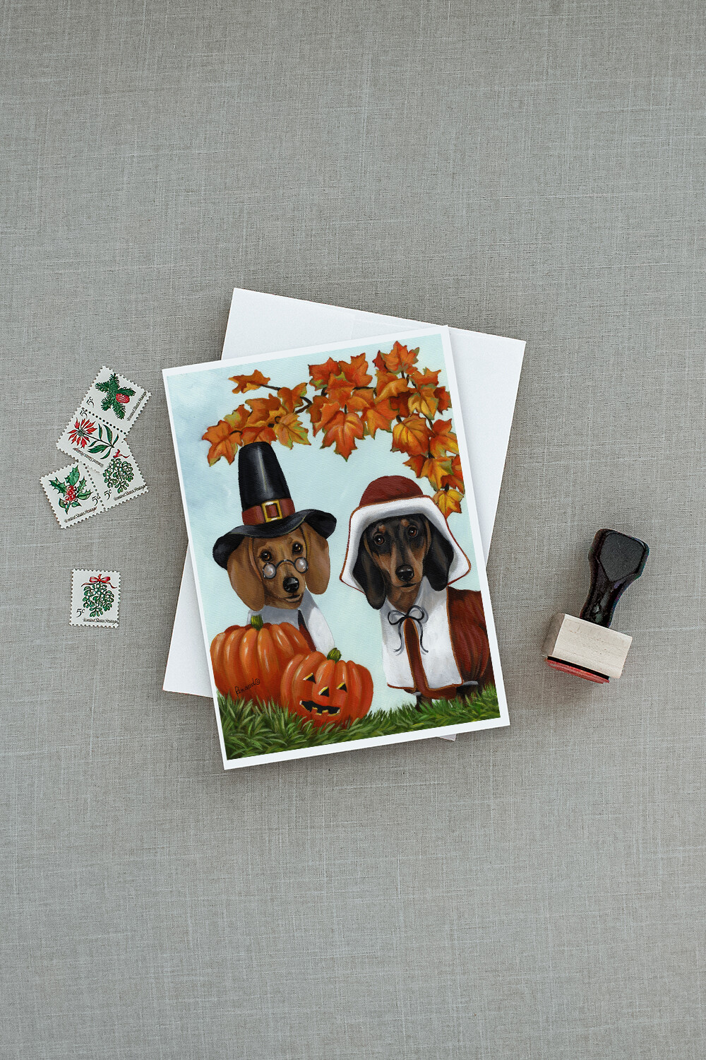 Dachshund Thanksgiving Pilgrims Cards and Envelopes Pack of 8 ...