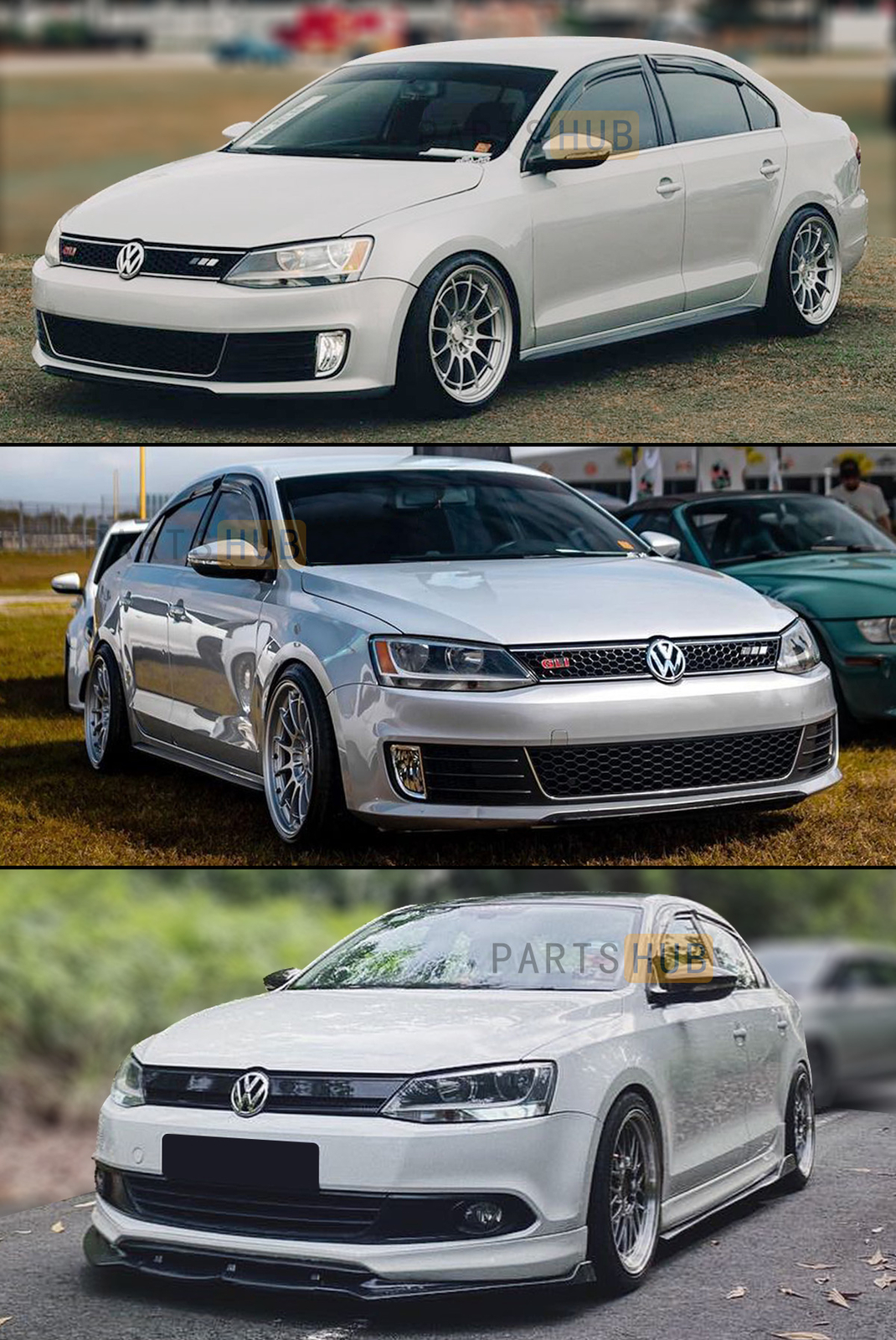For 2011-2018 VW Jetta MK6 JDM 3D Wavy Mugen Style Window Visors Rain ...