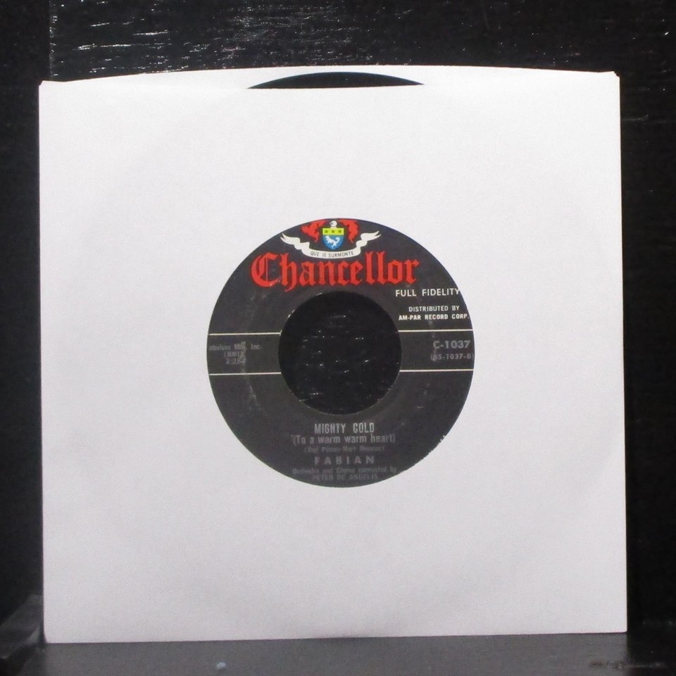 Fabian - Tiger / Mighty Cold 7" VG Vinyl 45 Chancellor C-1037 USA 1959 ...