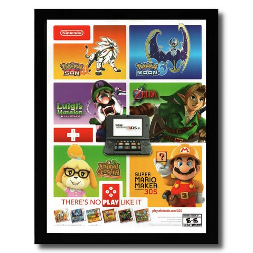 2017 Nintendo 3DS XL Framed Print Ad/Poster Pokemon Zelda Animal ...