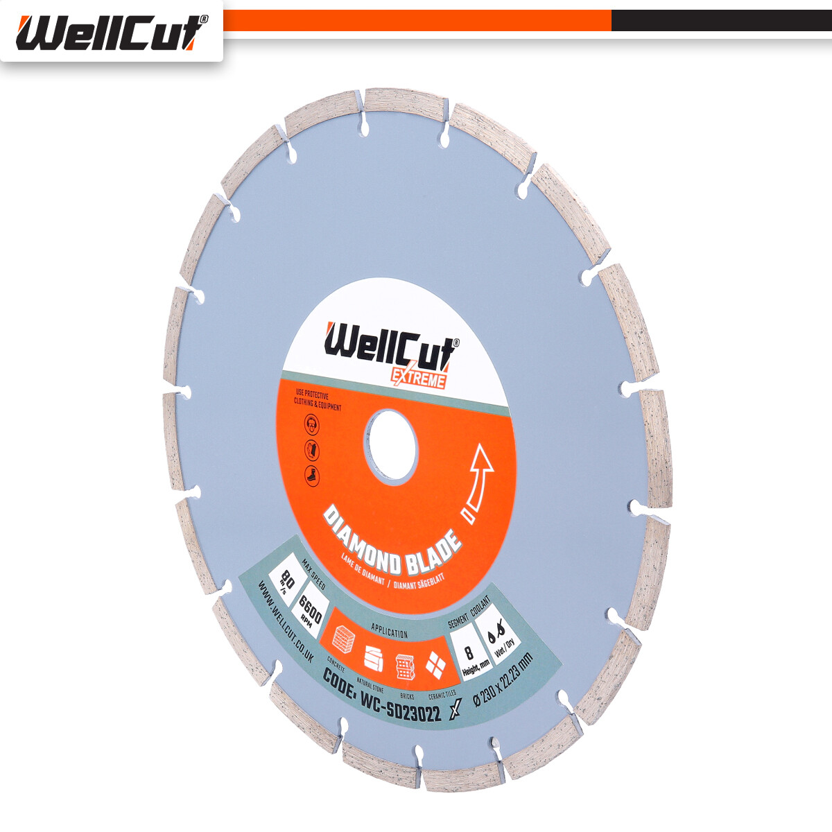 Diamond Blade 230mm x 22.23mm Bore for Concrete,Natural Stone,Bricks ...