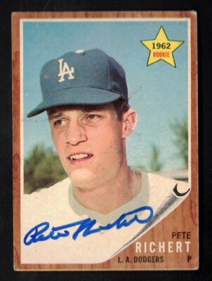 1962 Topps Pete Richert Rookie Card #131 Autograph Signed Dodgers | eBay