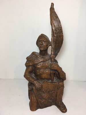 Vintage Kimro Ceramic Statue 1969 Spanish Conquistador Flag Shield ...