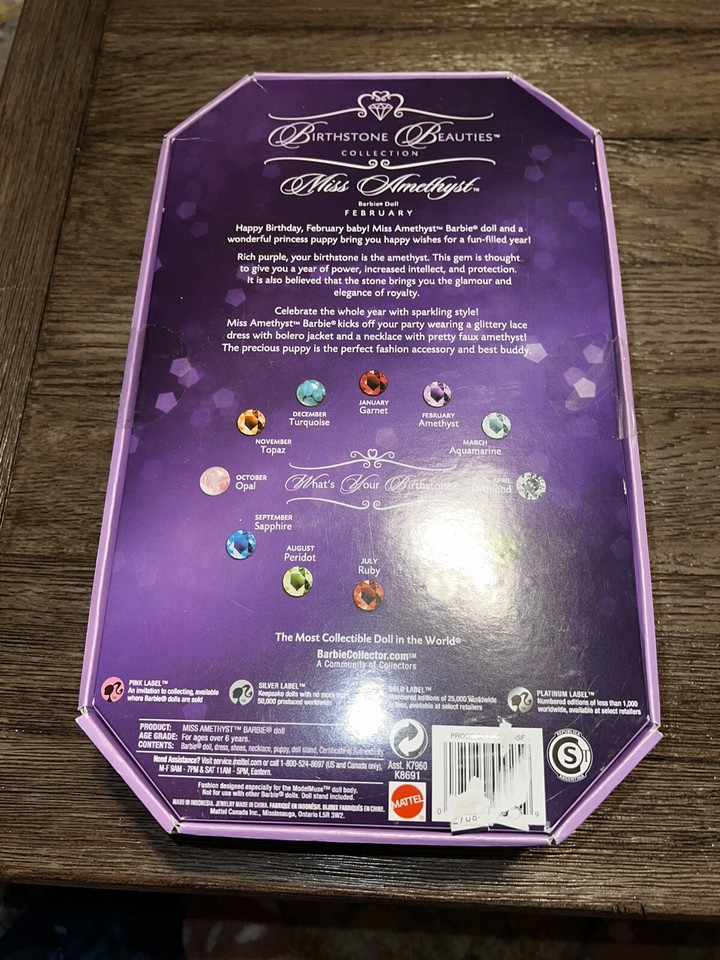 Miss Amethyst February - Birthstone Beauties - Barbie Collector Pink ...
