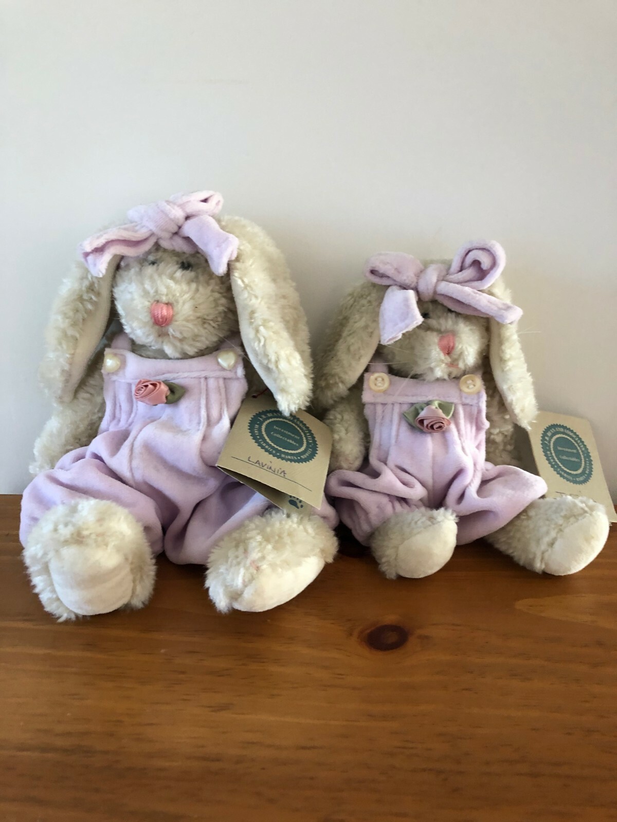 Boyd Bear Bunny Set, 12" Lavinia and 8" Jessica. Pre-owned but great ...