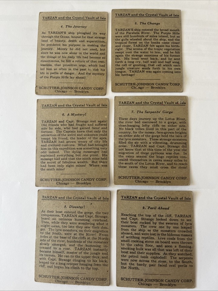1930s Card. Tarzan and the Crystal Vault Of Isis. 17 Card Lot | eBay
