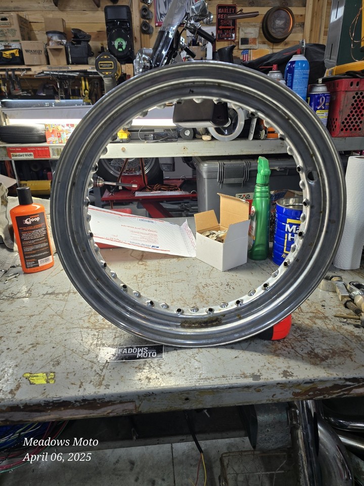 Dunlop 3.00 x 16 inch 40 Spoke Drop Center Rim Wheel Chopper Bobber ...