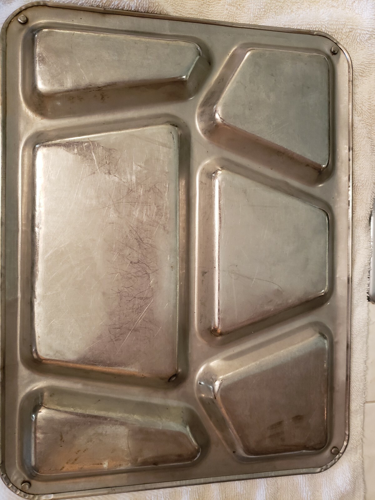 6 VTG USN Military Mess Hall Cafeteria Trays Stainless Steel Metal B1 ...