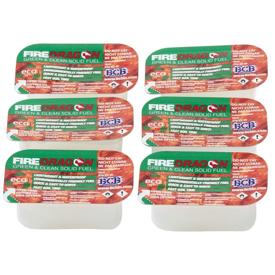 BCB FireDragon Solid Fuel Blocks Backpacking Camping Fuel 6 Pcs Gel ...