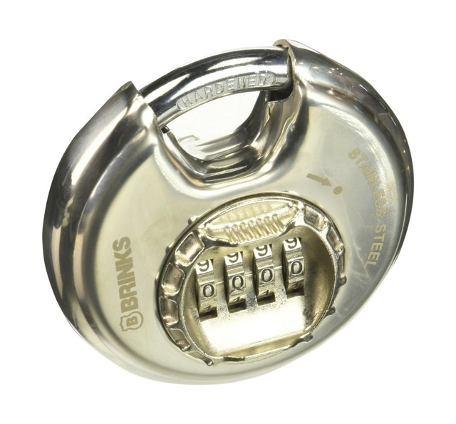BRINKS Stainless Steel Resettable Combination Discus Padlock 4Dial Code ...