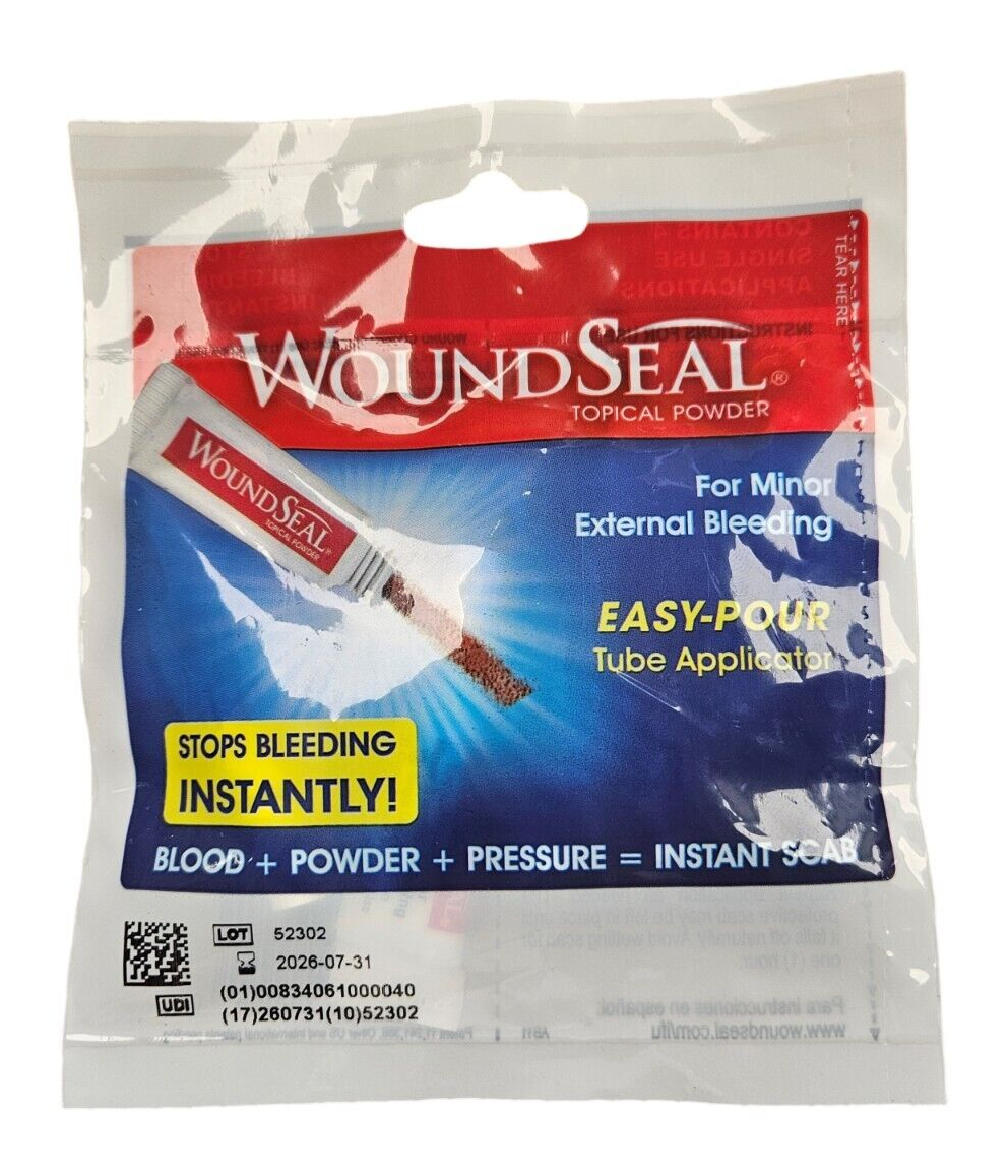 WOUNDSEAL Powder Stop bleeding Instantly 4 Tubes/pk ( 2 pack ) NEW ...