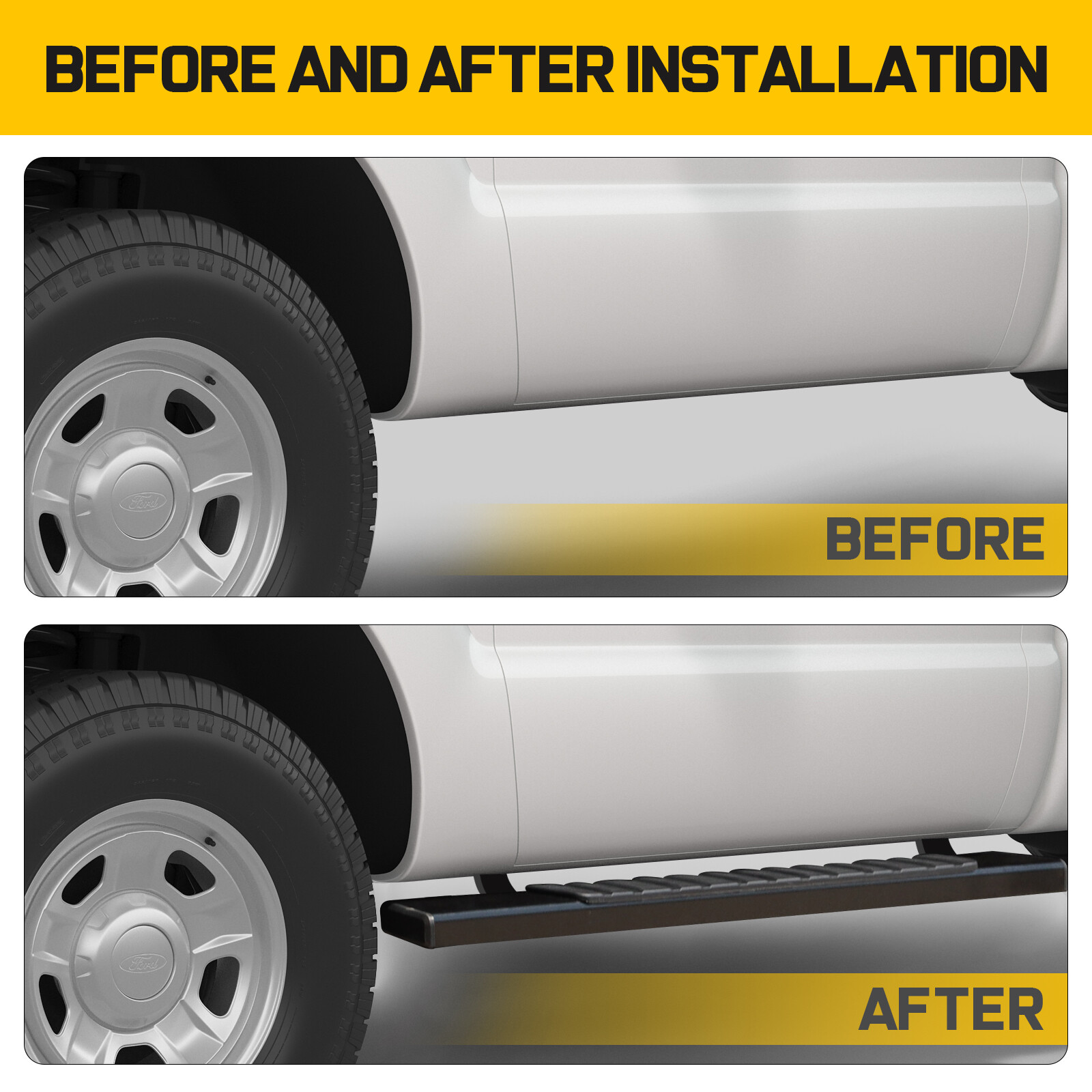 Truck Running Boards For 1999-2016 Ford F-250 Regular Cab Side Steps ...