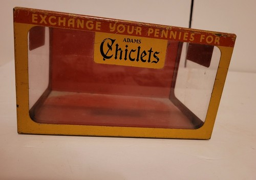 Early Adams Chiclets Gum Penny Tin Glass General Store Display | eBay