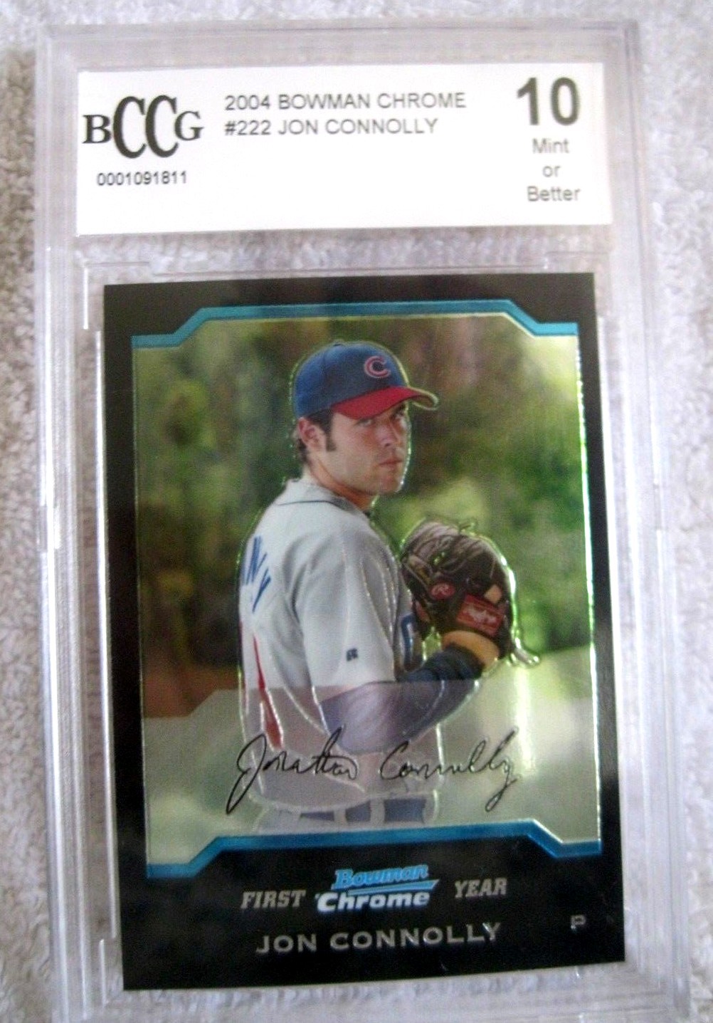 Jon Connolly RC 2004 Bowman Chrome Rookie Graded Beckett BccG10! Cubs P ...