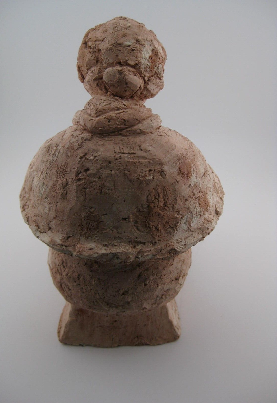 Vintage Seated Woman Art Folk Rough Clay Pottery Sculpture 9" Table ...