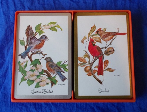 Vintage Hallmark Eastern Bluebird & Cardinal Playing Cards Art by W.D ...