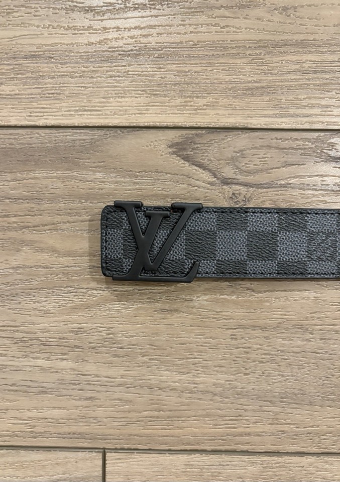 Black Louis Vuitton Belt Checkered Pattern Size 30-32 - Worn Once | eBay