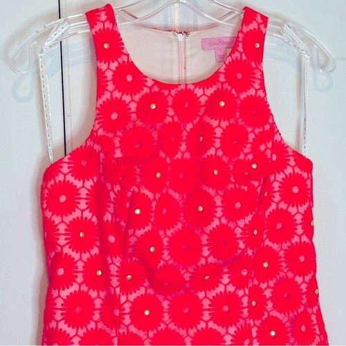 Lilly Pulitzer Payton Fiesta Pink Pearl Pinwheel Organza Racerback Mini ...
