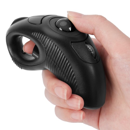 Wireless USB Handheld Finger Trackball Mouse Black Laser Pointer ...