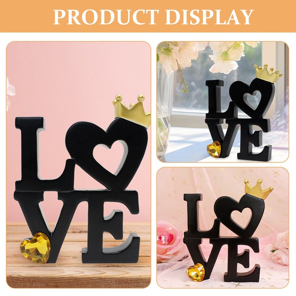 Wooden Cutout Letters Decorative Words Heart Sign Tall Standing Block ...