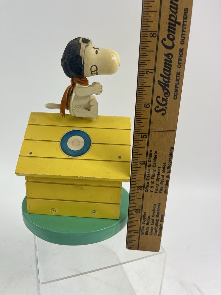 Snoopy Music Box Peanuts Red Baron 1968 Directly Imported Japan " over ...