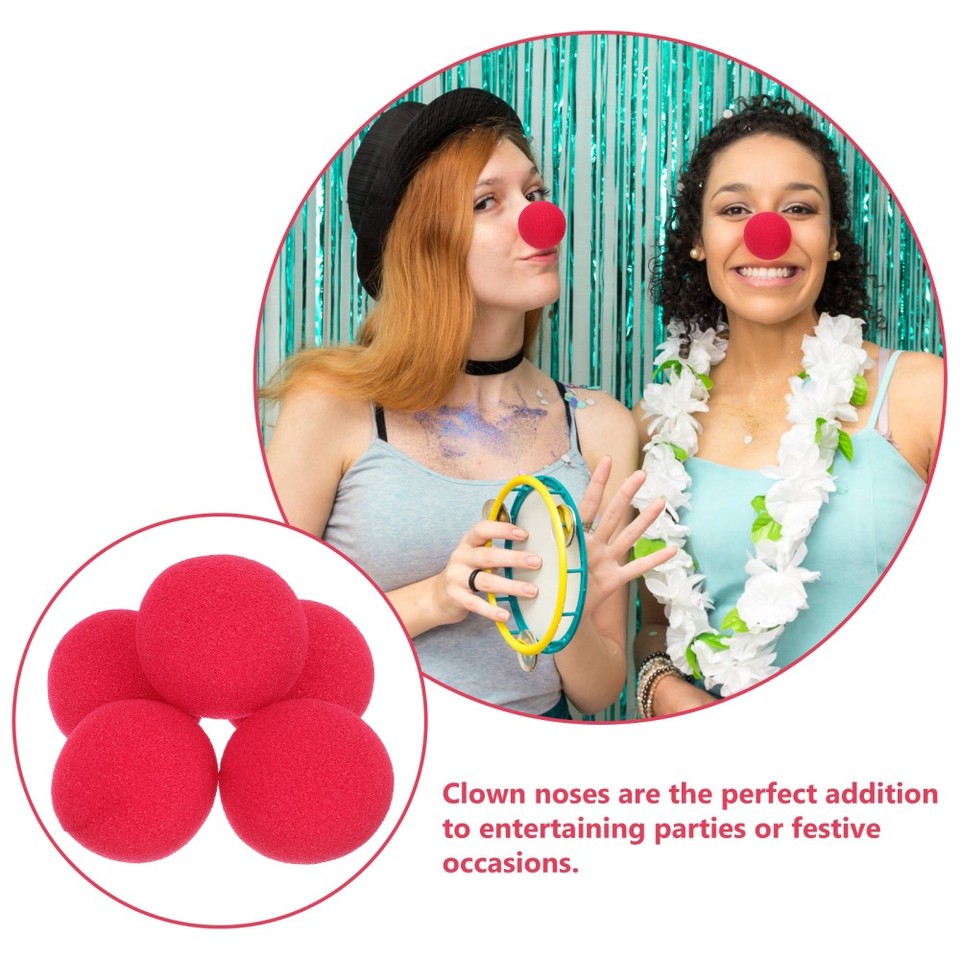 100 pcs Red Clown , Red Sponge Nose, Red Clown Nose for Masquerade ...