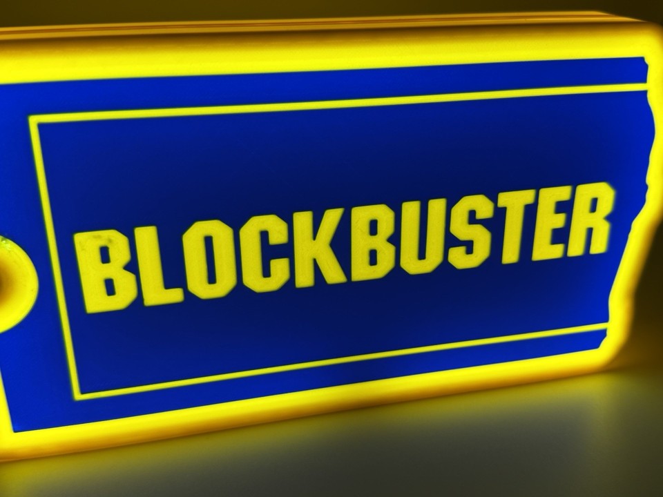 Light Up Blockbuster Video Decoration 3d Printed Sign Extra Large XL 9 ...