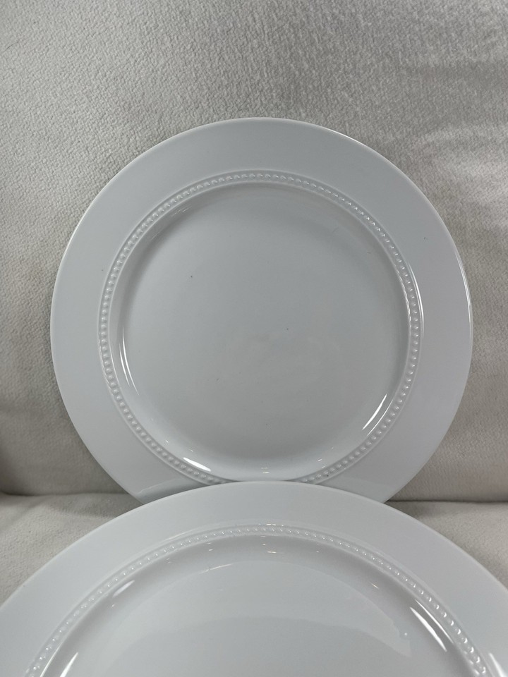 Threshold White Beaded Porcelain Dinner Plates 11.25” Set 3 | eBay