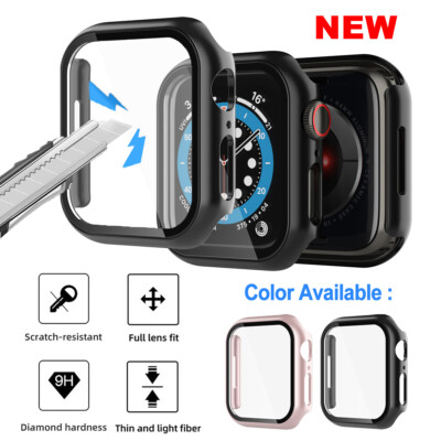 For Apple Watch Series 8 Case Glass Full Screen Protector Hard Cover ...