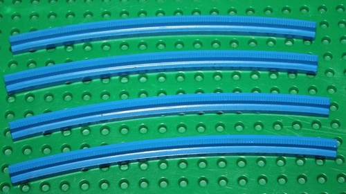 4 Rails Lego Train Blue Track Tapered Rail Curved Outside 3229a set 724 ...