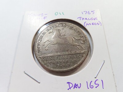 O11 German State Brunswick-Wolfenbuttel 1765 Horse Thaler DAV-1651 | eBay