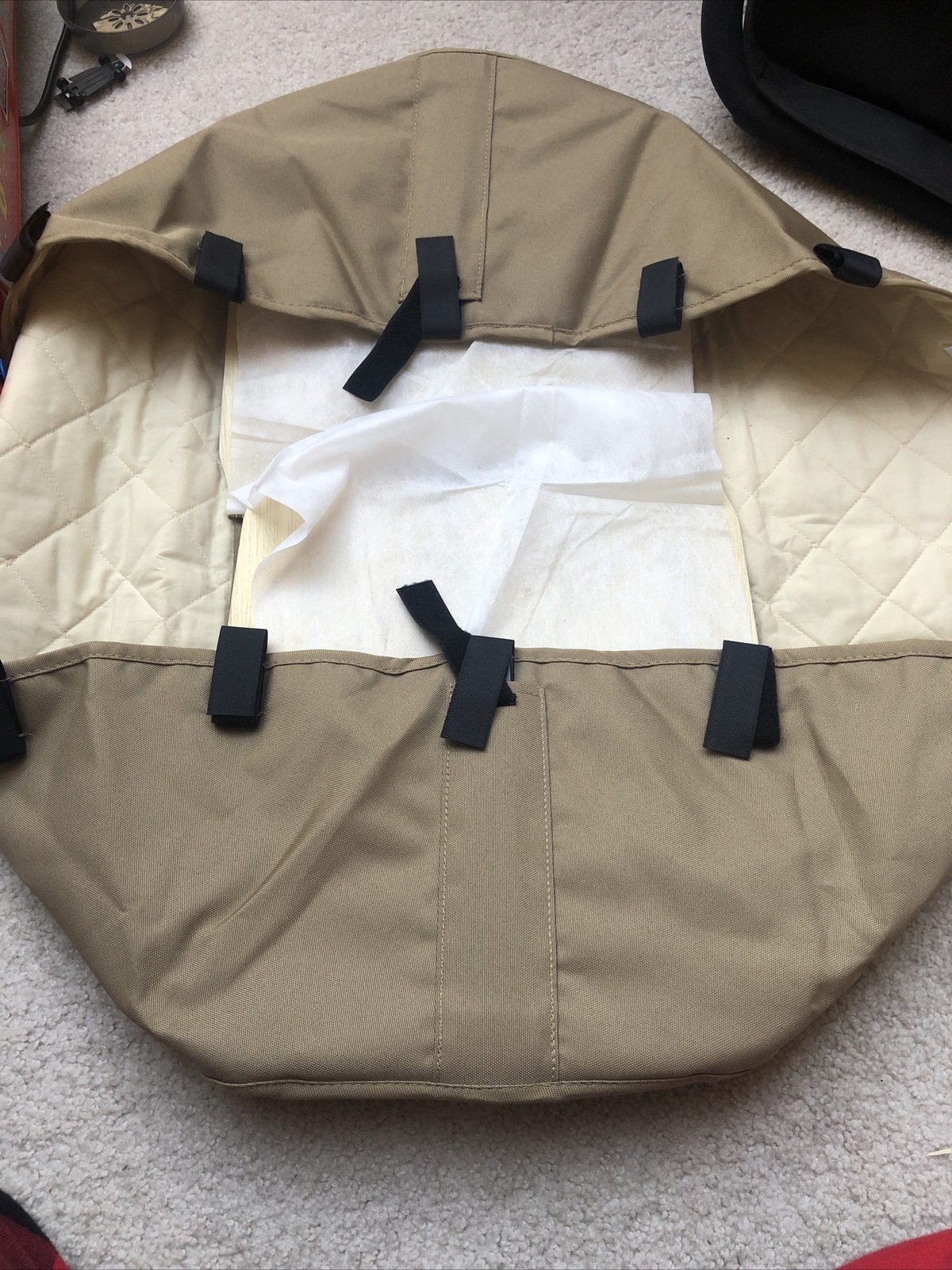 Bugaboo Frog Baby Stroller Bassinet Tan Beige Wood Board Sand Carry Cot ...