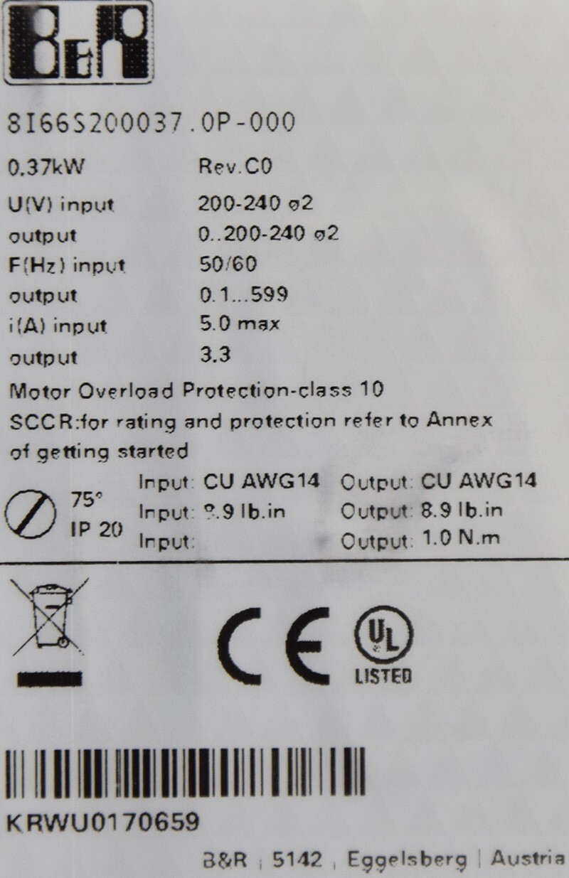 B&R ACOPOSinverter 8I66S200037.0P-000 8I66S2000370P-000 | eBay.de