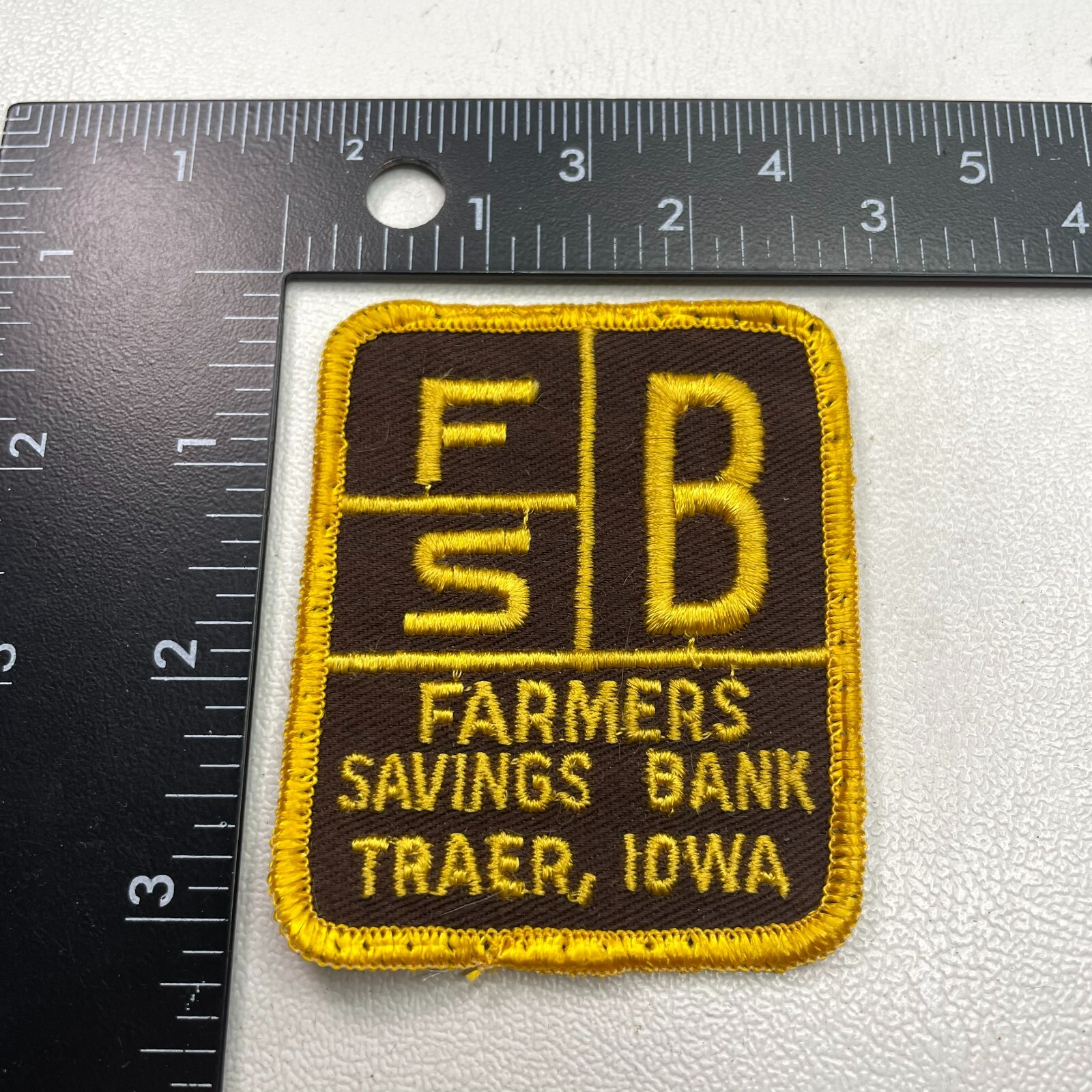 Vtg FSB FARMERS SAVINGS BANK TRAER IOWA Advertising Patch (Money ...